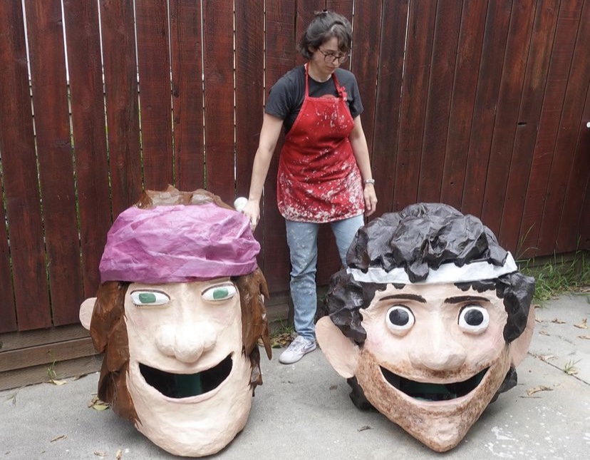 BTS of Andrew and Ben’s paper mache heads for Just Like Heaven, 2023 ...