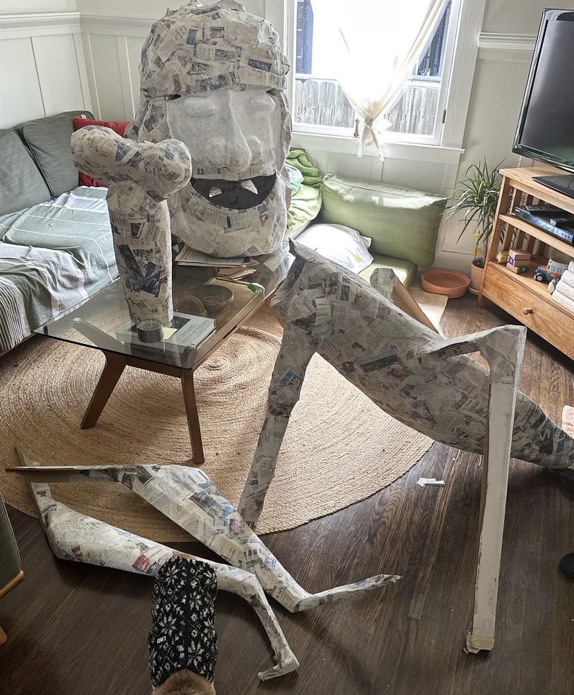 BTS of Andrew and Ben’s paper mache heads for Just Like Heaven, 2023 ...